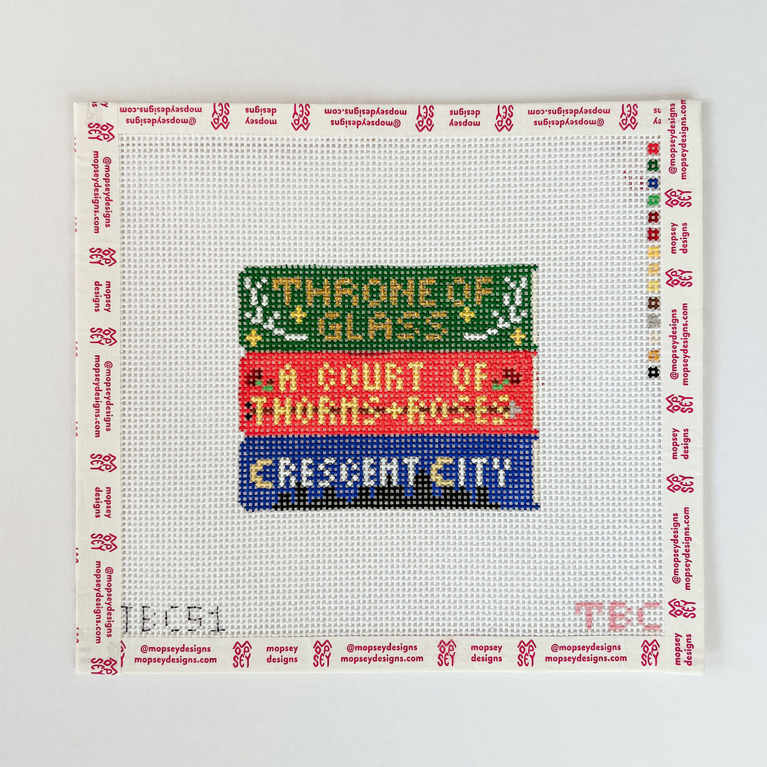 The Book Canvas: SJM Book Stack – Mopsey Designs Needlepoint